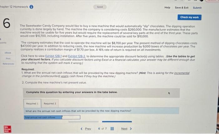 Solved hapter 12 Homework Saved Help Save & Exit Submit | Chegg.com