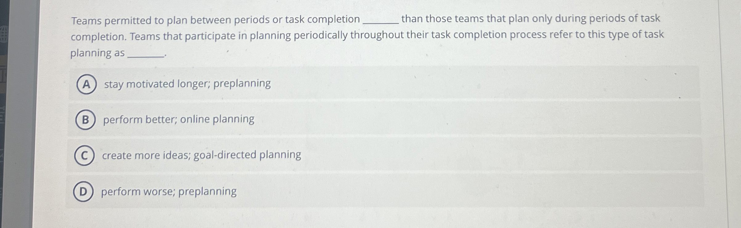 Solved Teams permitted to plan between periods or task | Chegg.com