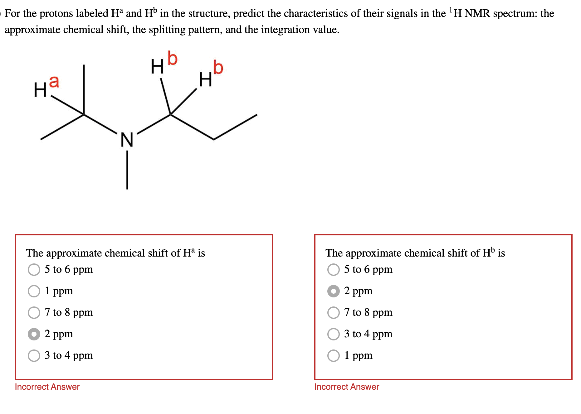 Solved The approximate chemical shift of | Chegg.com