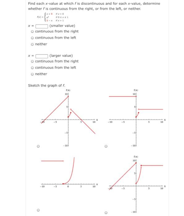 Solved Find each x-value at which fis discontinuous and for | Chegg.com