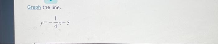 Solved Graph the line. \\[ y=-\\frac{1}{4} x-5 \\] | Chegg.com