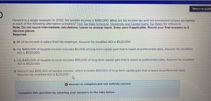 Solved Henrich is a single taxpayer. In 2022, his taxable | Chegg.com