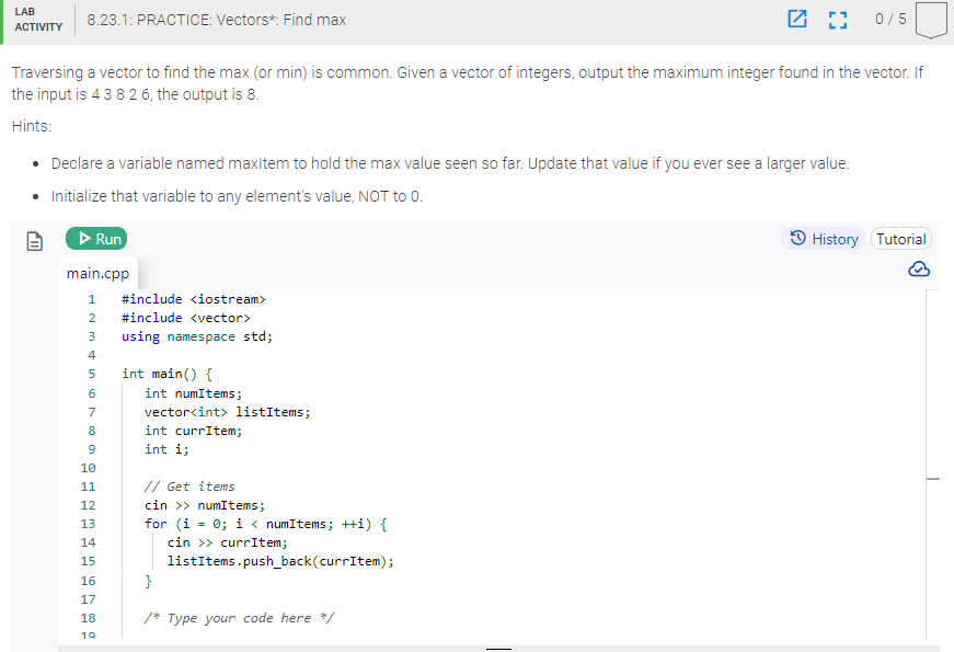 Solved Traversing a vector to find the max (or min ) ﻿is | Chegg.com