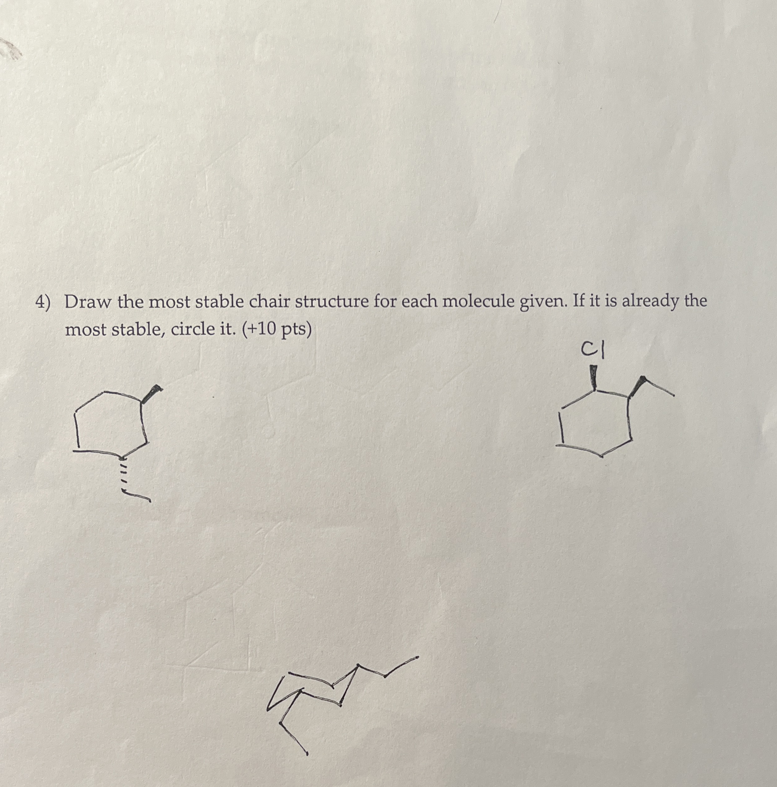 Solved Draw the most stable chair structure for each | Chegg.com