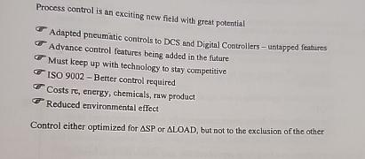 Solved Process control is an exciting new field with great | Chegg.com