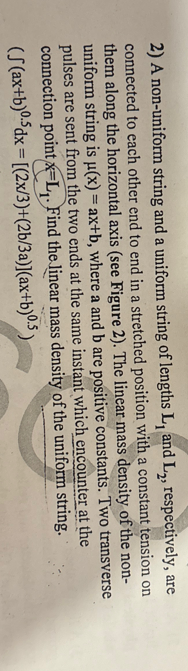 Solved A non-uniform string and a uniform string of lengths | Chegg.com
