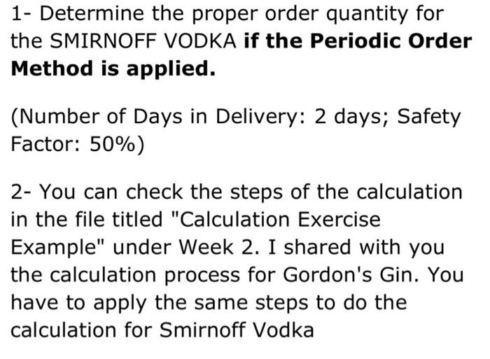Solved 1- Determine the proper order quantity for the | Chegg.com