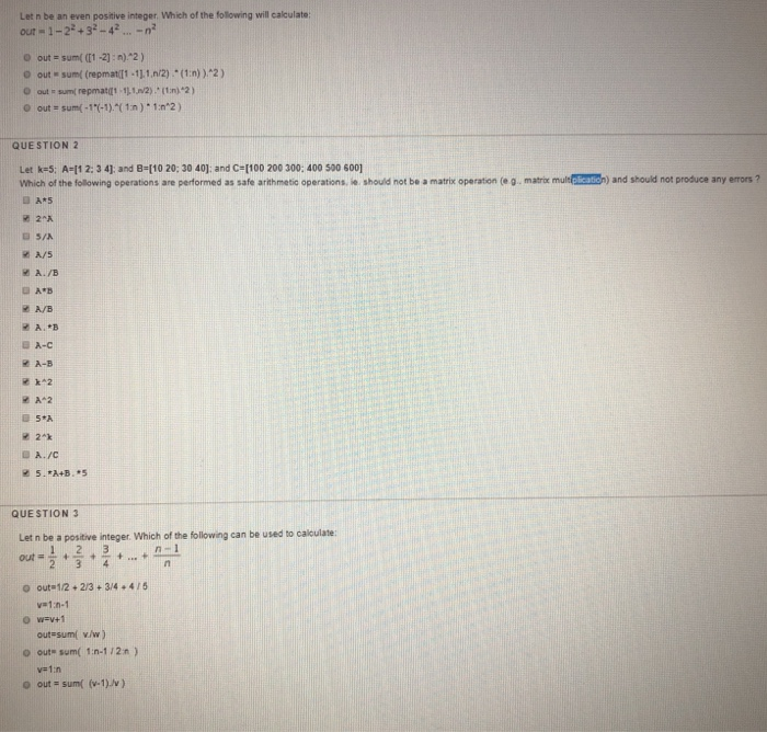 Solved Let n be an even positive integer. Which of the | Chegg.com