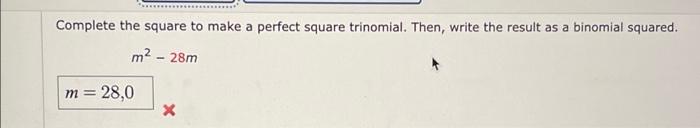 Solved Complete the square to make a perfect square | Chegg.com