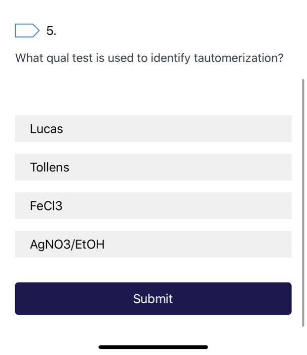 Solved D 1. What qual test is used to identify types of | Chegg.com