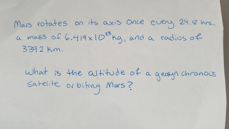 Solved Mars rotates on its axis once el every 24.8 hrs. a | Chegg.com