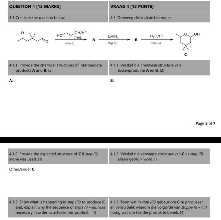 Solved QUESTION 4 [12 MARKS] VRAAG 4 [12 PUNTE] 4.1. | Chegg.com