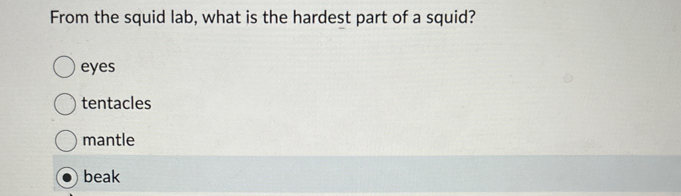 Solved From the squid lab, what is the hardest part of a | Chegg.com
