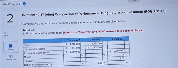 Solved Problem 10-17 (Algo) Comparison of Performance Using | Chegg.com