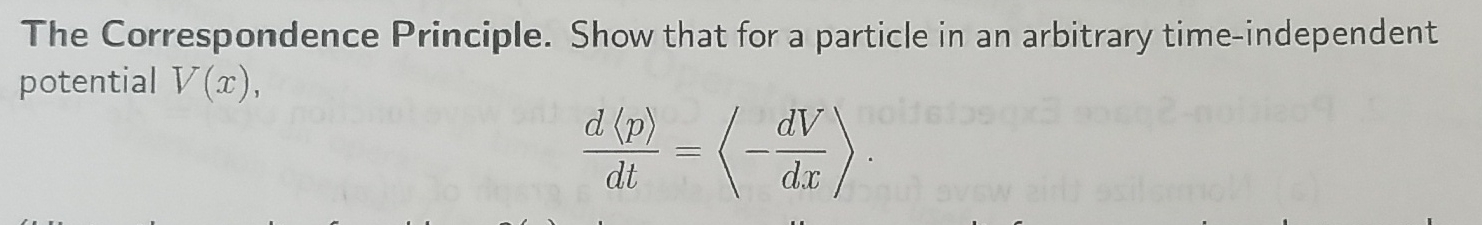 Solved The Correspondence Principle. Show that for a | Chegg.com