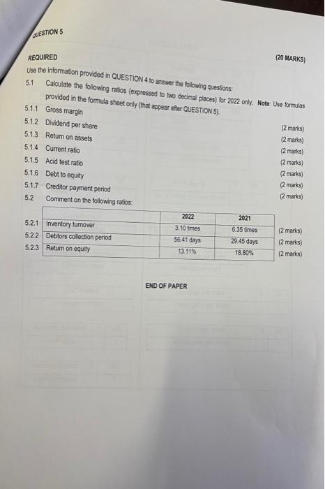 Answer ALL questions in this paper. QUESTION 1 [100 | Chegg.com