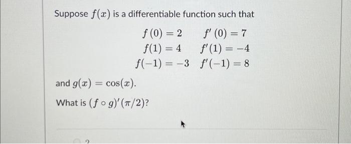 Solved Suppose f(x) is a differentiable function such that | Chegg.com