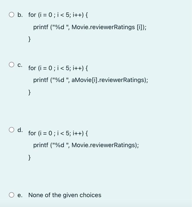 Solved 10 Given the following declarations, write a for loop | Chegg.com