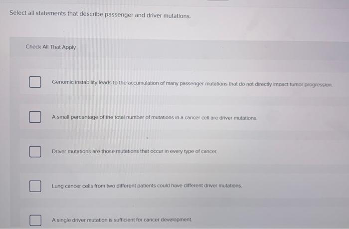 Solved Select all statements that describe passenger and | Chegg.com