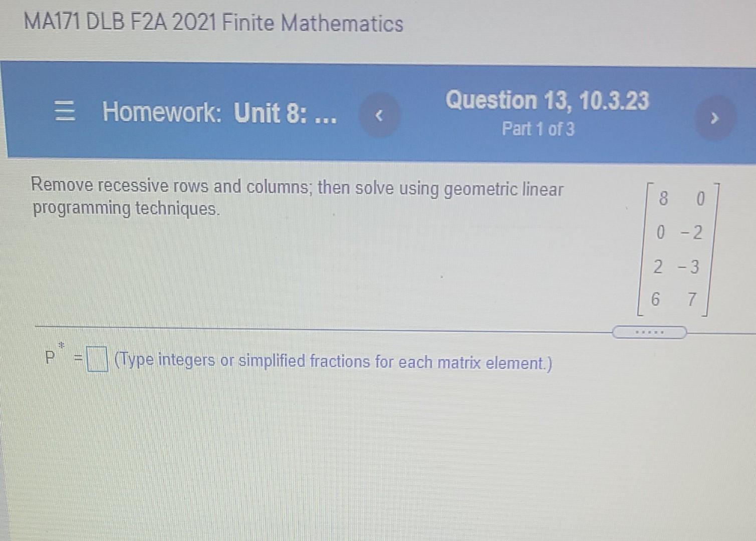Solved MA171 DLB F2A 2021 Finite Mathematics Homework: Unit | Chegg.com