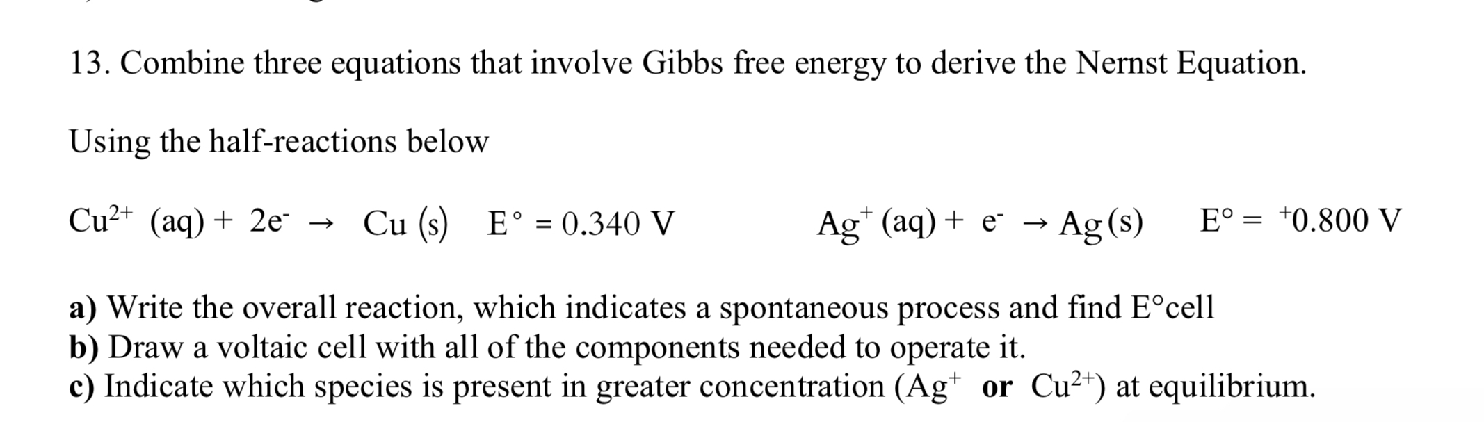 Solved Combine three equations that involve Gibbs free | Chegg.com