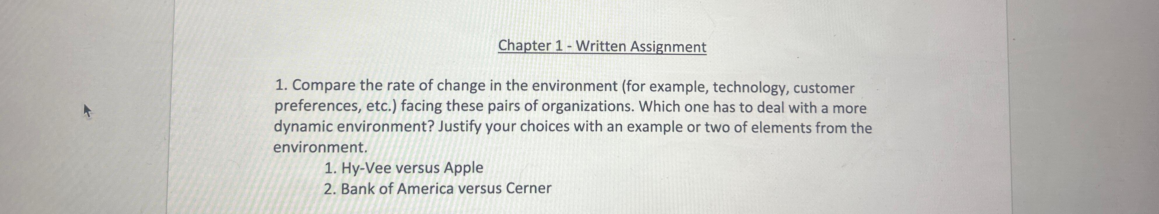 Solved Chapter 1 - ﻿Written AssignmentCompare the rate of | Chegg.com