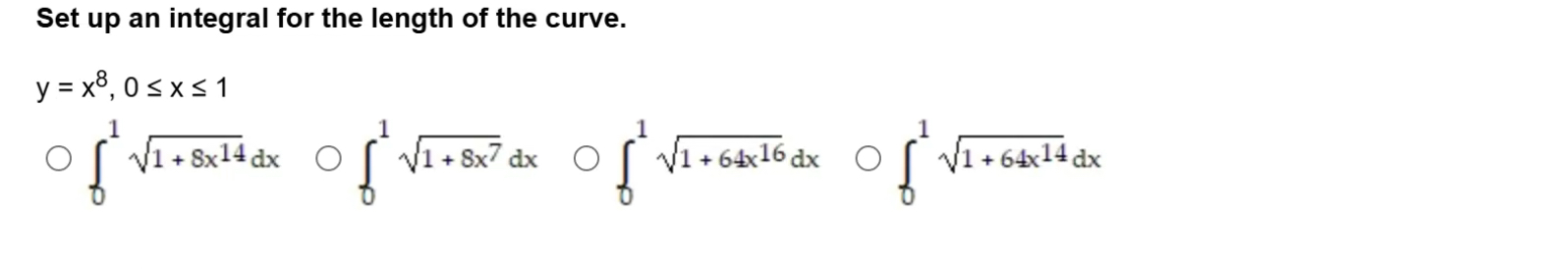 Solved Set up an integral for the length of the | Chegg.com