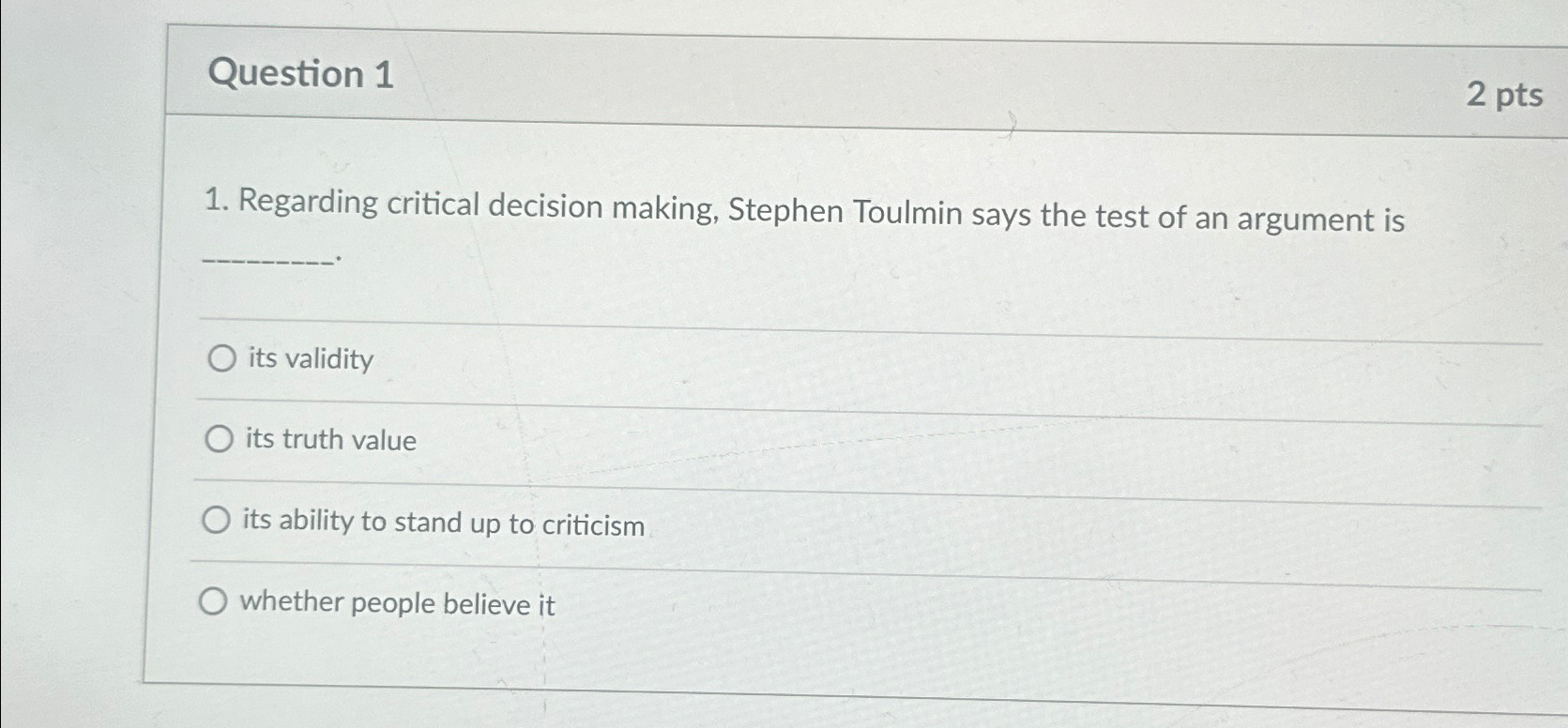 Solved Question 12 ﻿ptsRegarding critical decision making, | Chegg.com