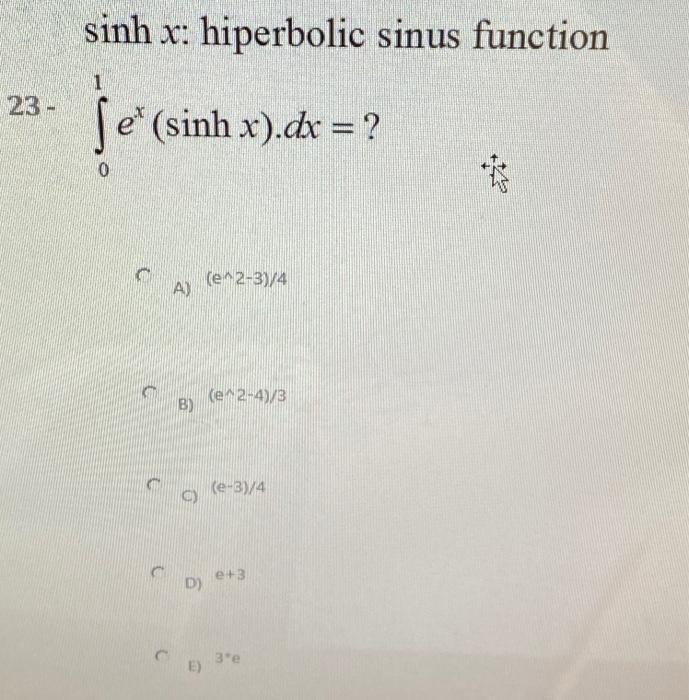 Solved sinh x: hiperbolic sinus function 23 - jersin [e | Chegg.com