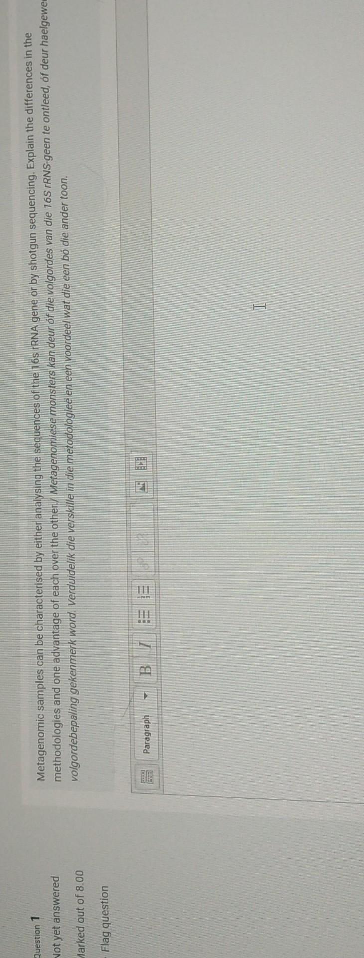 Solved Question 1 Metagenomic samples can be characterised | Chegg.com