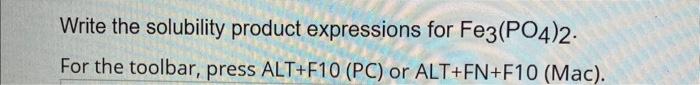 Solved Write the solubility product expressions for \\( | Chegg.com