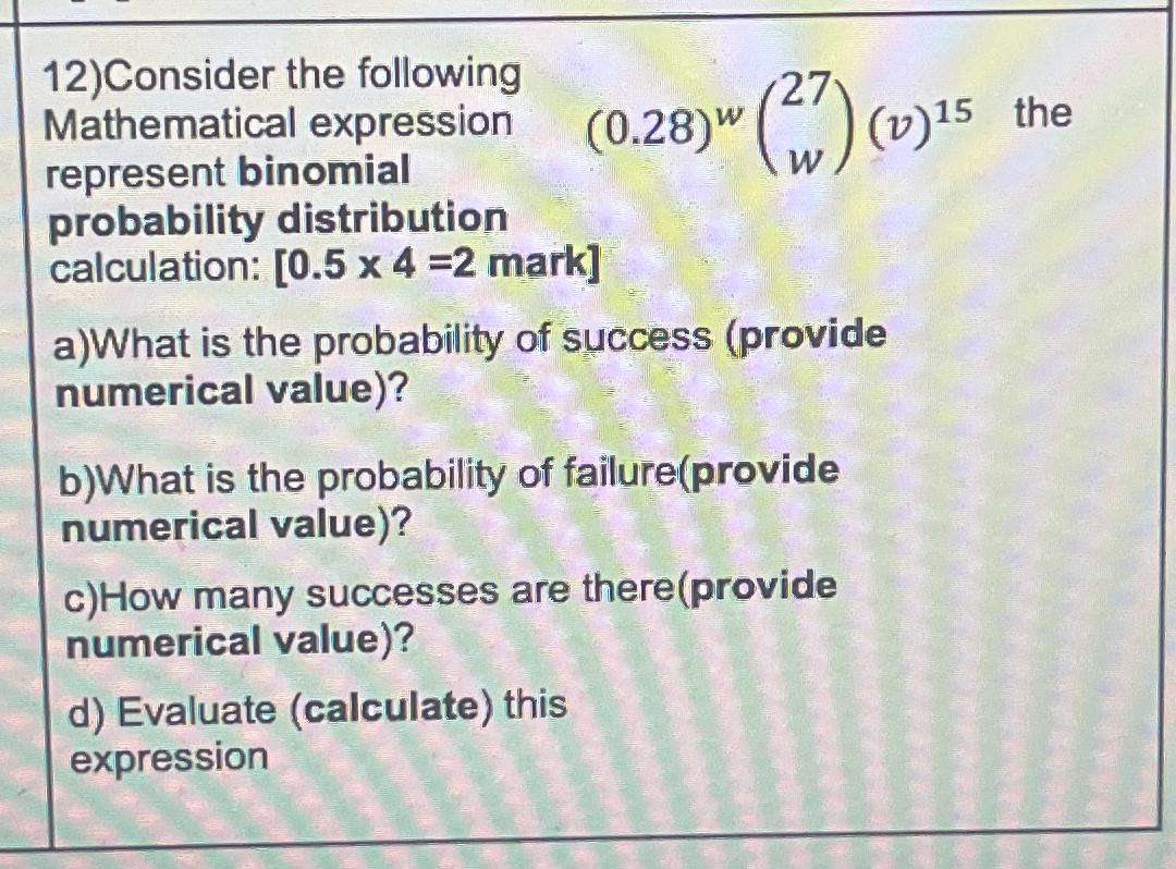 Solved Consider the following Mathematical expression | Chegg.com