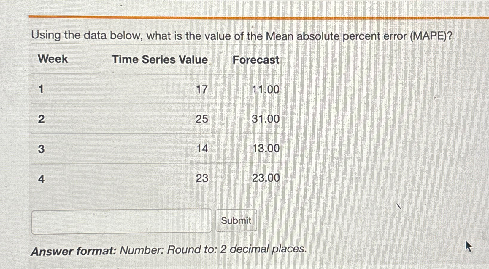 Solved Using the data below, what is the value of the Mean | Chegg.com