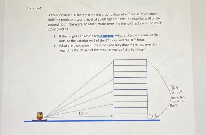 Solved A train located 150 meters from the ground floor of a | Chegg.com
