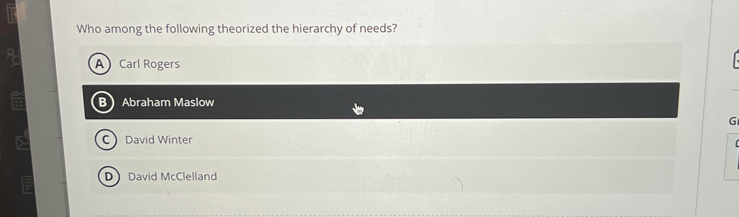Solved Who among the following theorized the hierarchy of | Chegg.com