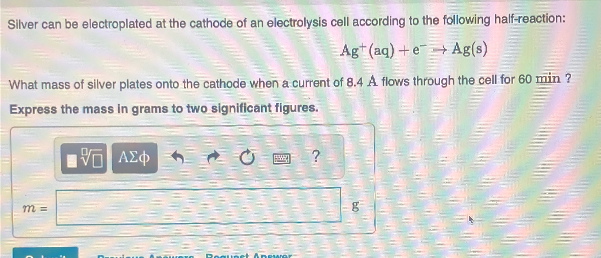 Solved Silver can be electroplated at the cathode of an | Chegg.com