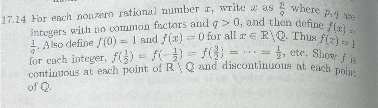 Solved 17.14 ﻿For each nonzero rational number x, ﻿write x | Chegg.com