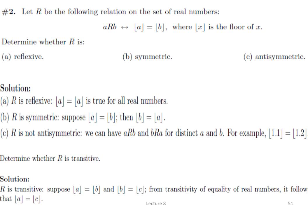 Solved • ﻿• ﻿#2. ﻿Let R ﻿be the following relation on the | Chegg.com