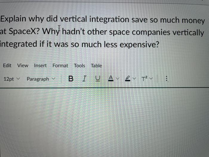 Solved Give examples and explain what did SpaceX do | Chegg.com