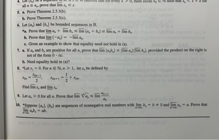 Solved real analysis manfred limit superior#7 please7. a. If | Chegg.com