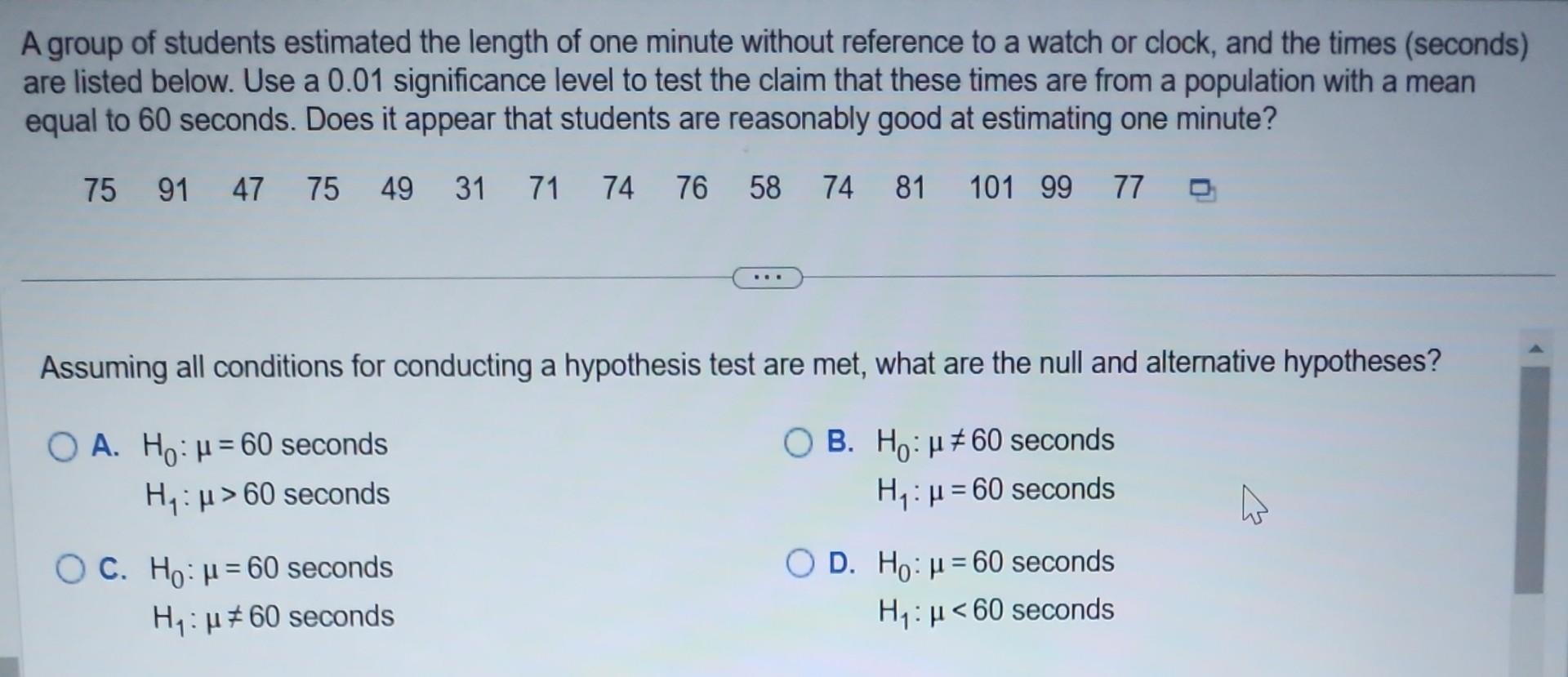 Solved A group of students estimated the length of one | Chegg.com