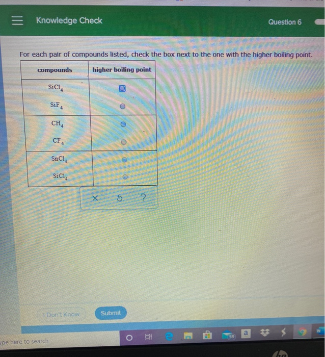 Solved = Knowledge Check Question 6 For each pair of | Chegg.com