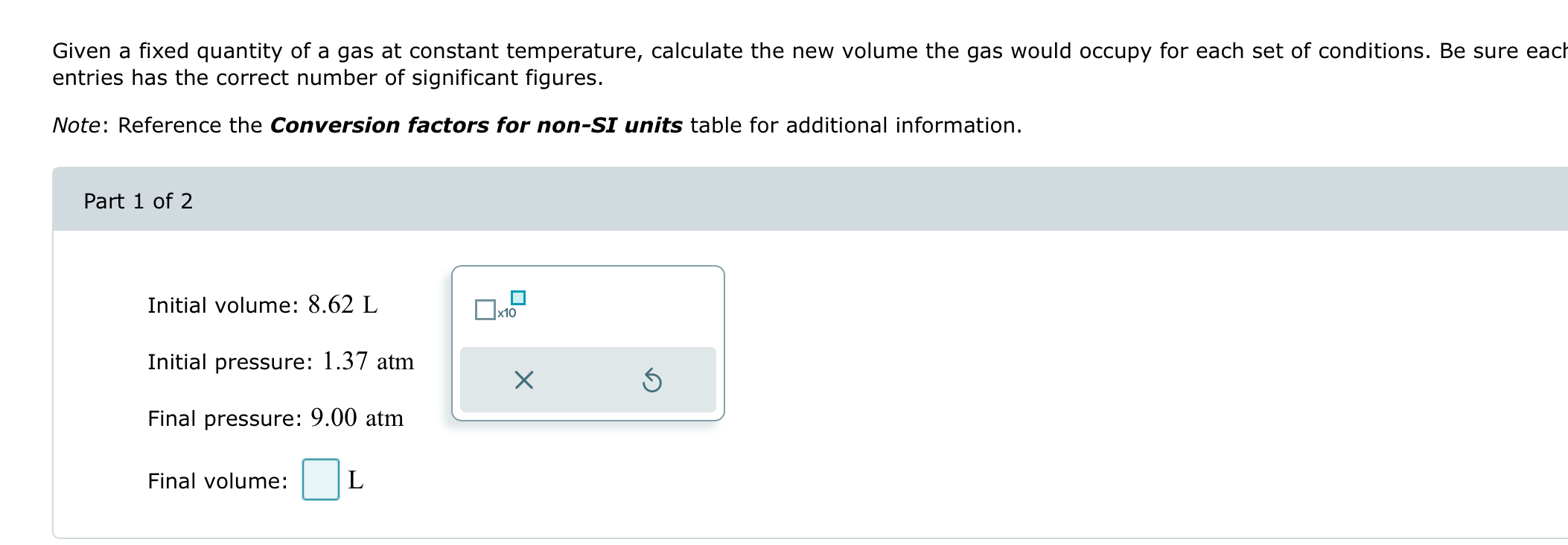 Solved Given a fixed quantity of a gas at constant | Chegg.com
