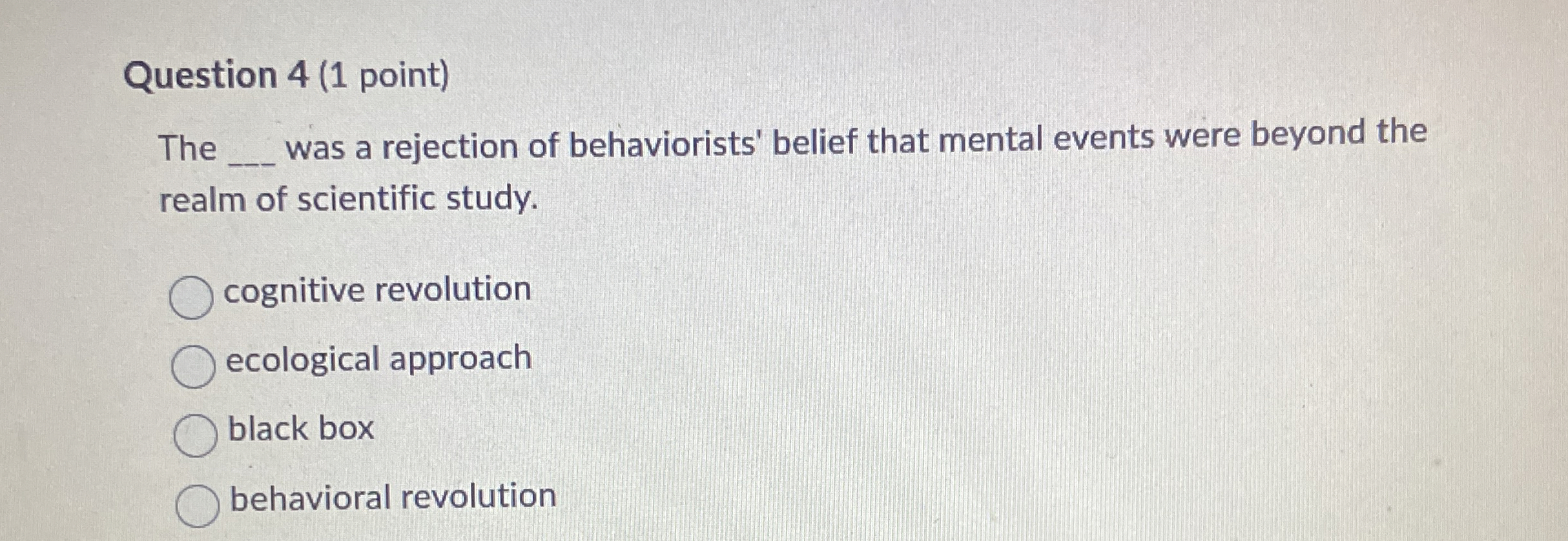 Solved Question 4 (1 ﻿point)The ﻿was a rejection of | Chegg.com