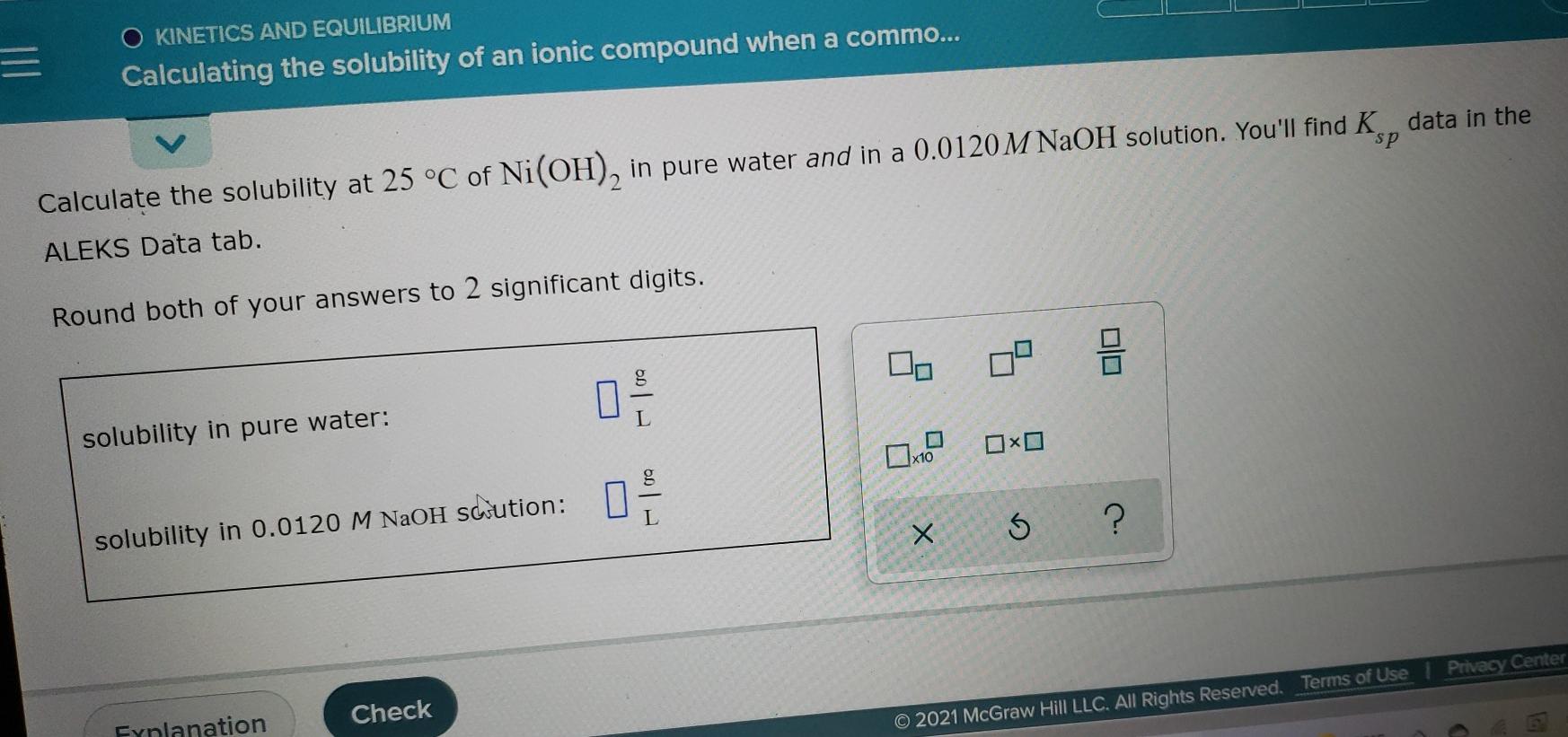 Solved KINETICS AND EQUILIBRIUM Calculating the solubility | Chegg.com
