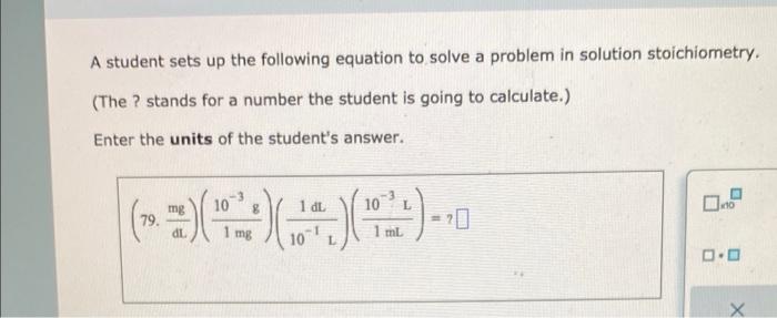 Solved A student sets up the following equation to solve a | Chegg.com
