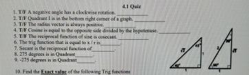 Solved 4.1 Quik\\nTF A nequike angle has a clockwise | Chegg.com