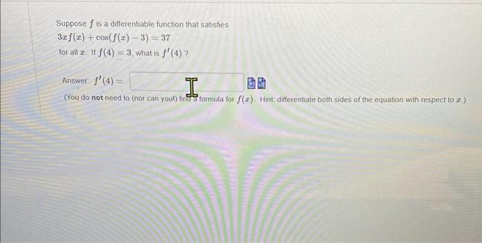 Solved Suppose f is a differentiable function that satisfies | Chegg.com