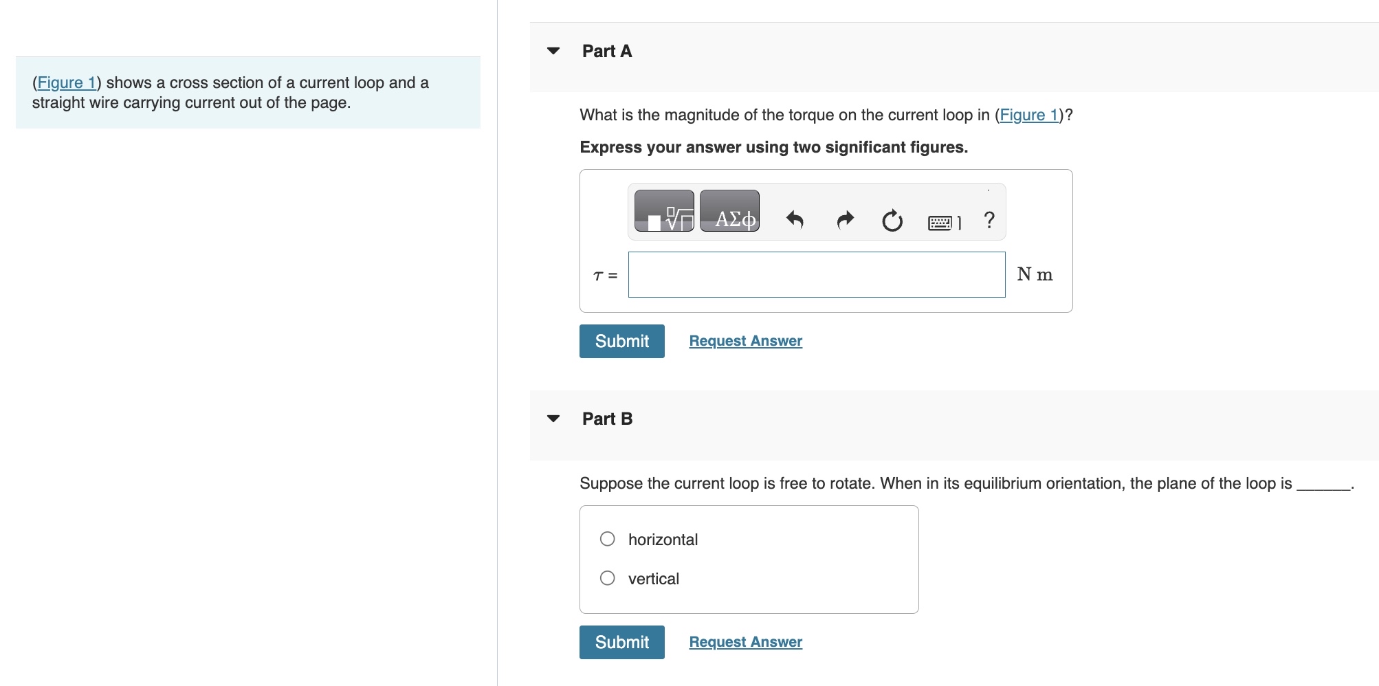 Solved (Figure 1) ﻿shows a cross section of a current loop | Chegg.com