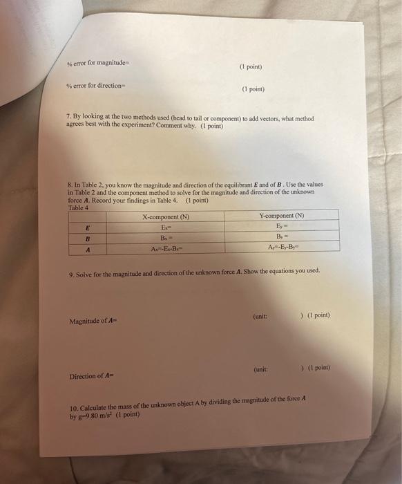 Solved Lab Report 9 Force Table ( 23 points) To get credit, | Chegg.com